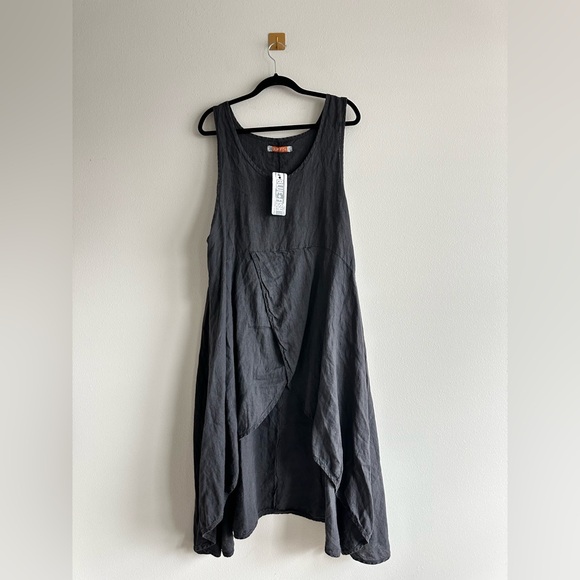 Blue Fish | Dresses | Vintage Blue Fish Linen Tulip Dress Nwt Black ...